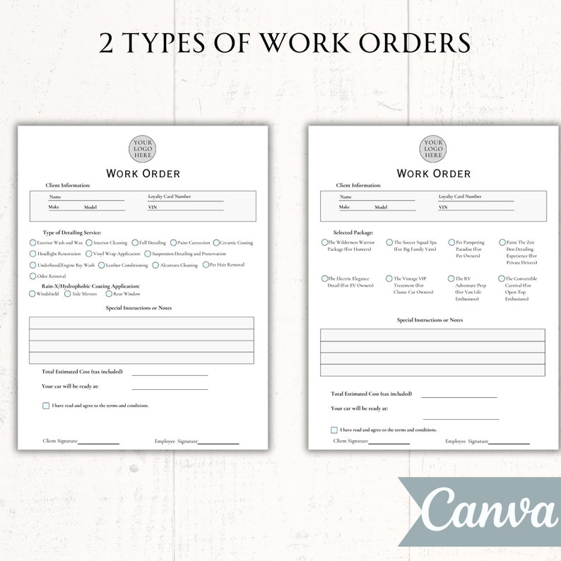 Car Detailing Premium Forms Vehicle Detailing Pricing Form Auto ...