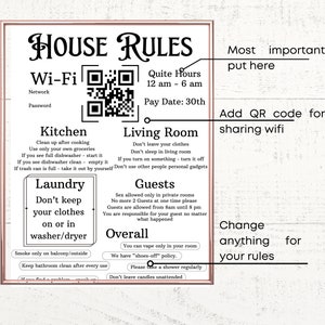 Roommate Contract Roommate Agreement Dorm Rules Shared Accommodation ...