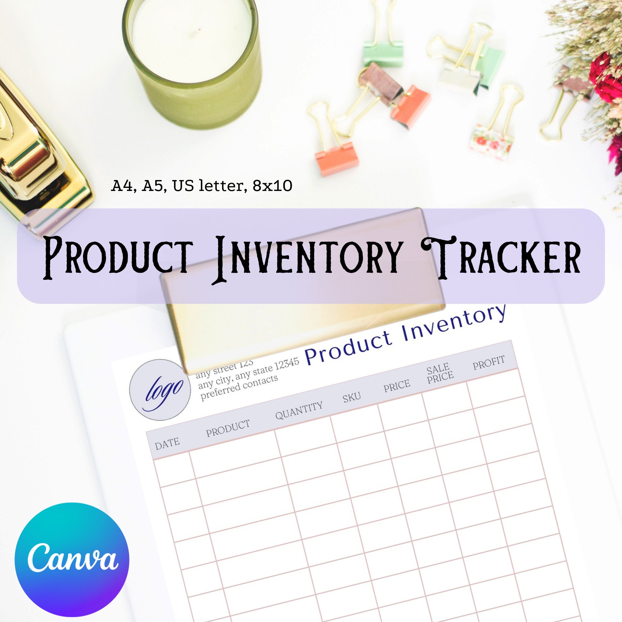Editable Inventory Management Form Inventory Tracker PDF Product ...
