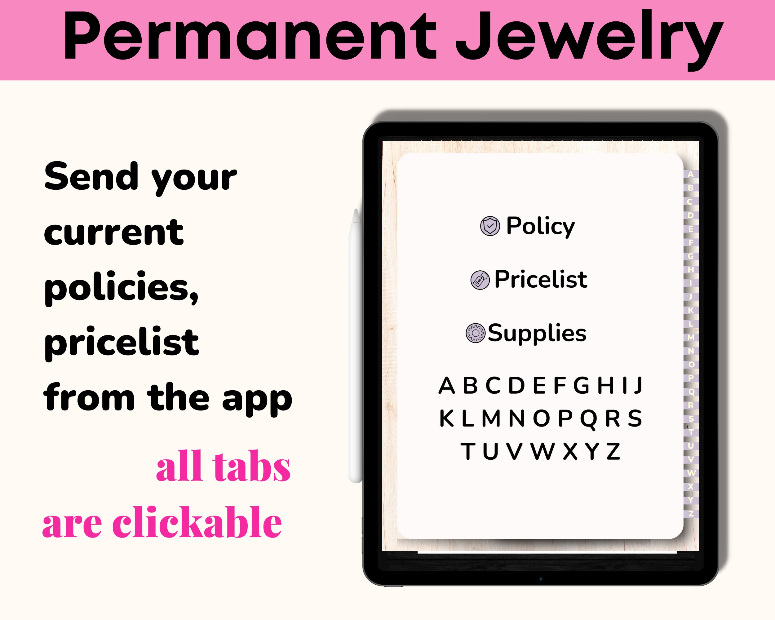 Permanent Jewelry Consent Form Permanent Jewelry Digital Client Record ...