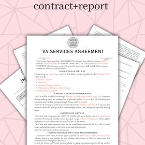 Virtual Assistant Contract Template VA Hourly Rate Contract Form ...