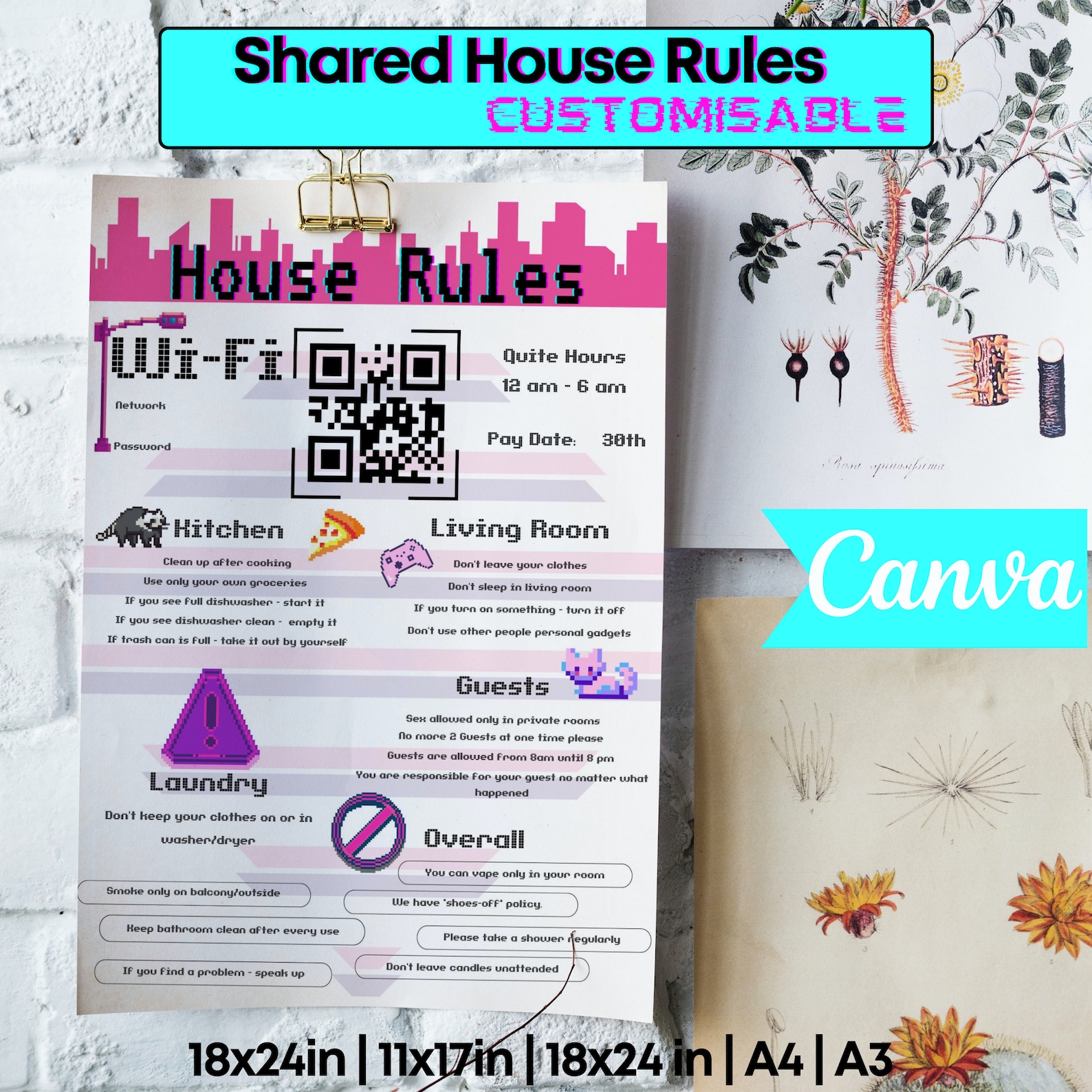 Shared Accommodation Rules Dorm Rules Roommate Rules List Essential ...