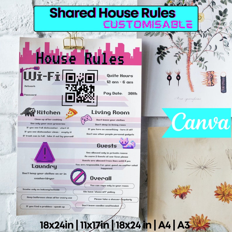 Shared Accommodation Rules Dorm Rules Roommate Rules List Essential Roommate Agreement Shared ...