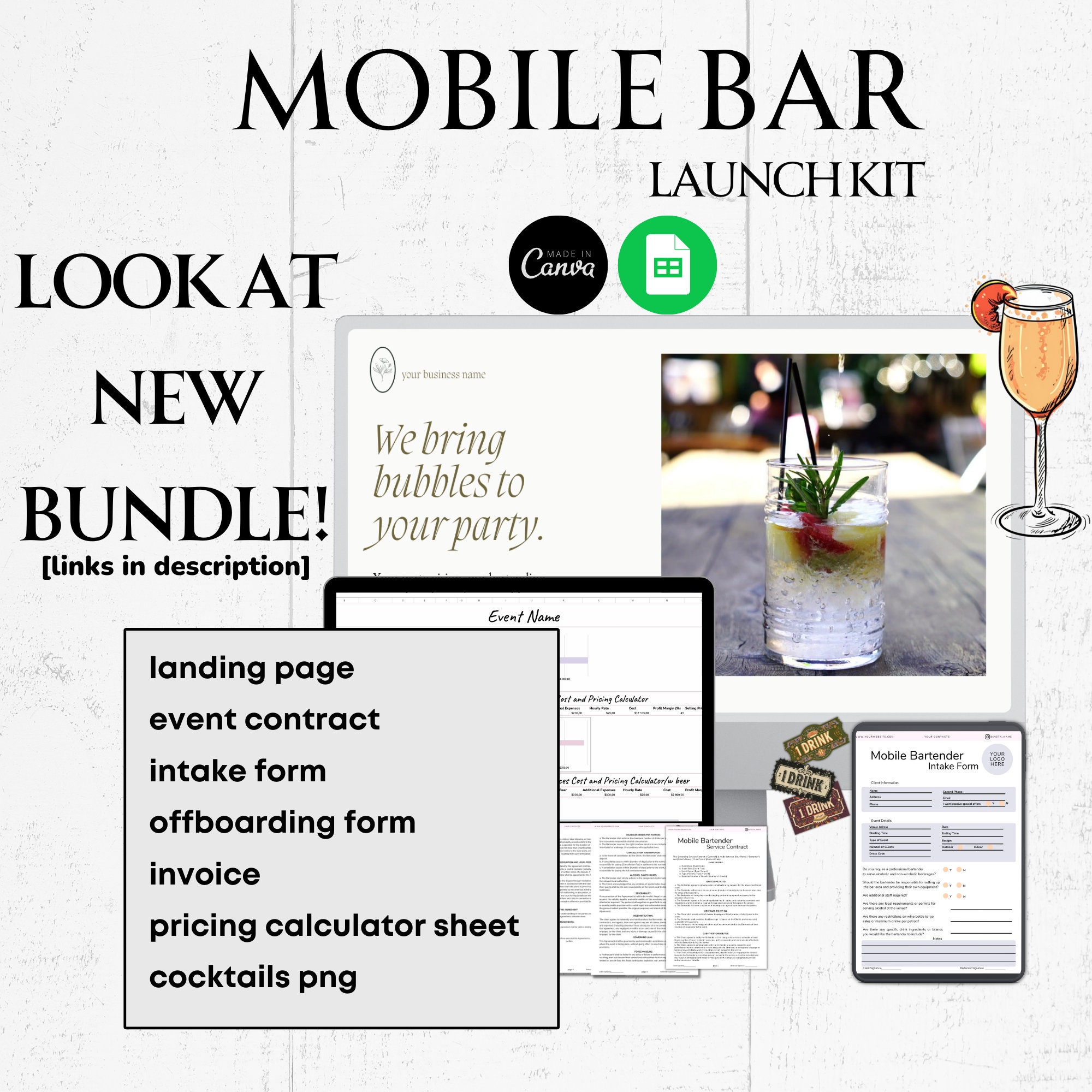 Printable Drink Tokens This Drink on Us Voucher for Event CMYK Drink ...