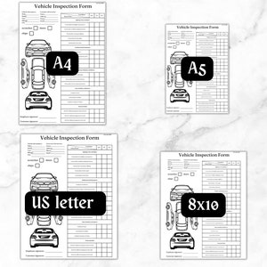 Vehicle Inspection Form Car Checking Repair Shop Intake Form Repair ...