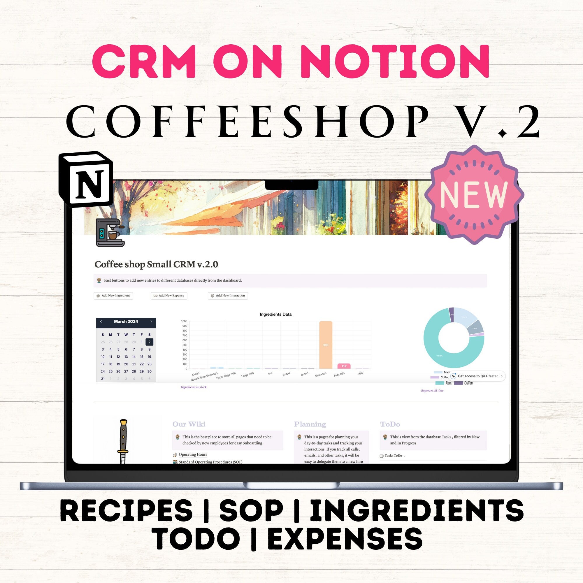 Notion Template Coffeeshop Business Inventory Notion Dashboard Coffee ...