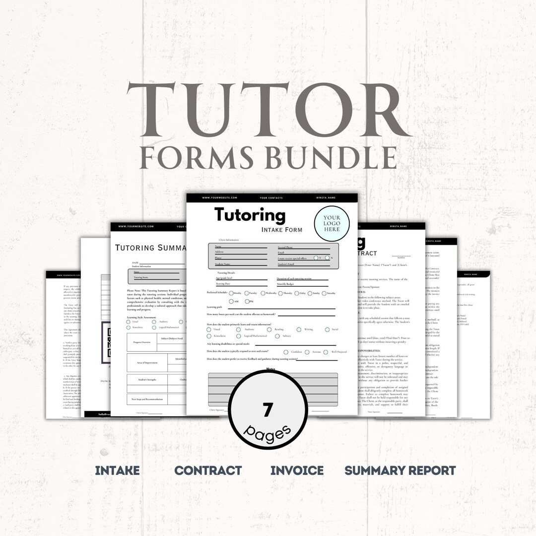 Private Tutor Contract 2024 Student Intake Form Tutoring Agreement ...