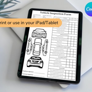 Vehicle Inspection Form Car Checking Mechanic Intake Form Repair Shop ...