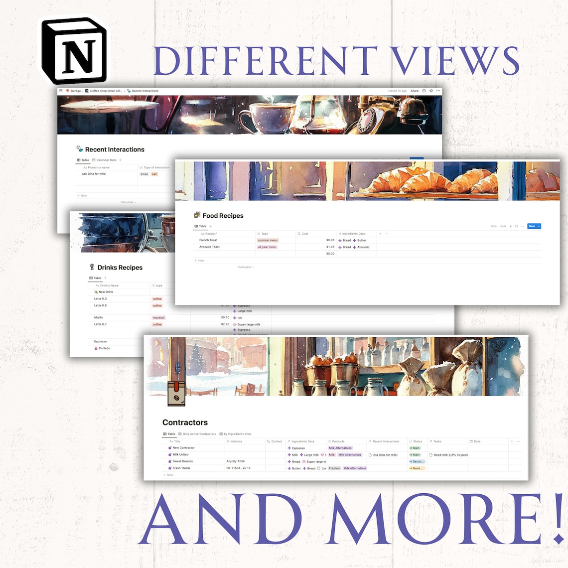 Notion Template Coffeeshop Business Inventory Notion Dashboard Coffee ...