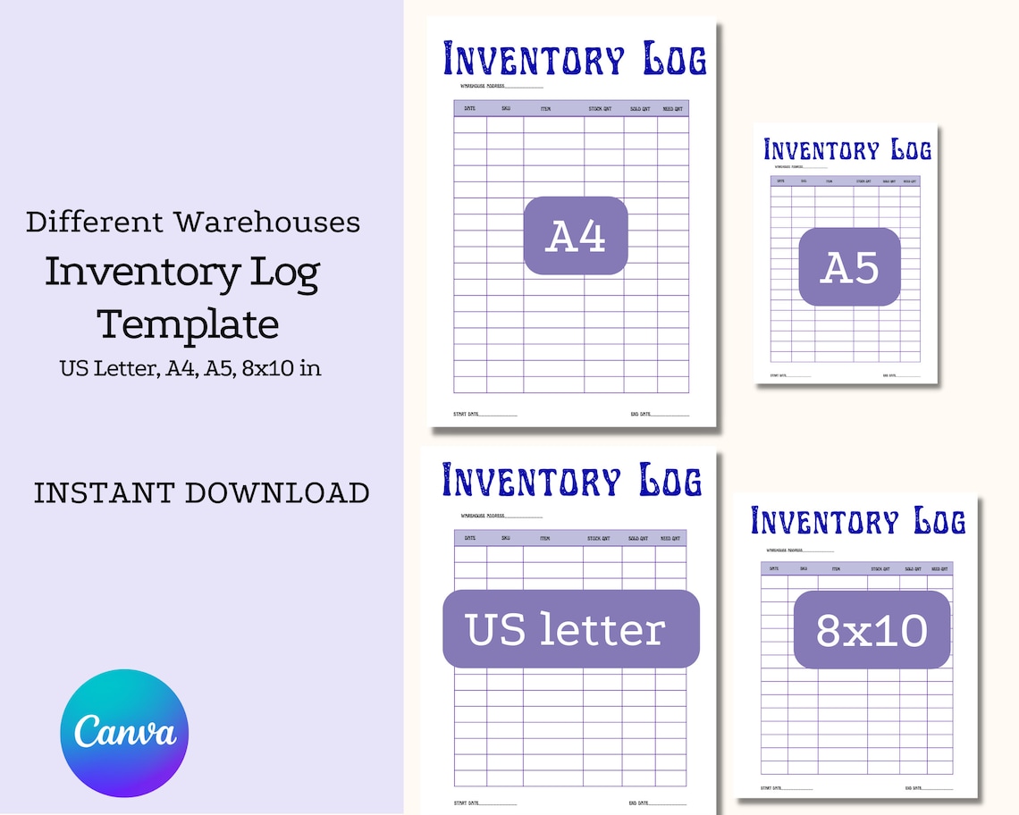 Editable Inventory Management Form Inventory Tracker PDF Product Inventory Business Inventory ...