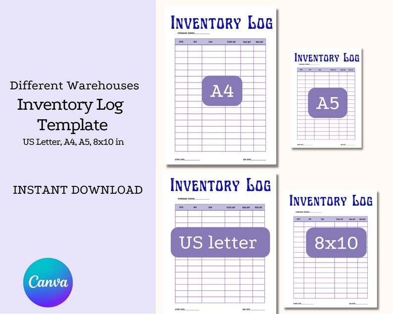 Editable Inventory Management Form Inventory Tracker PDF Product ...