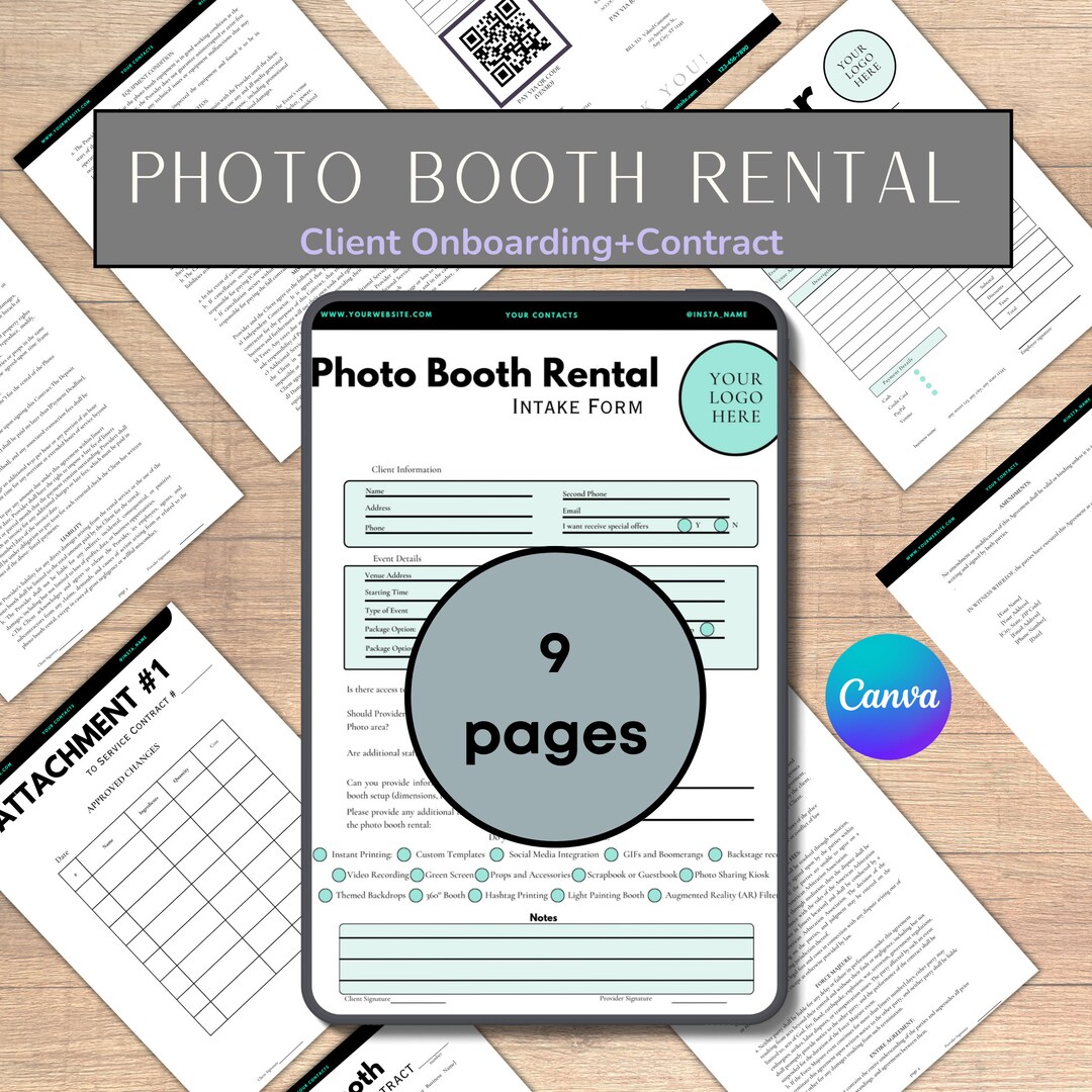 Photobooth Contract Form Editable Photo Booth Rental Contract Rental ...
