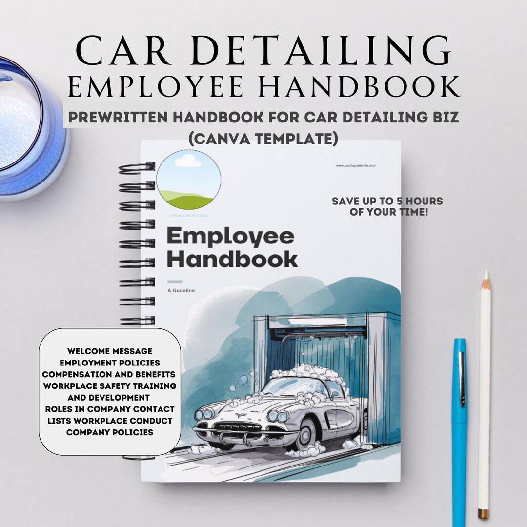 Car Detailing Employee Handbook Template: Small Business Canva, Digital ...