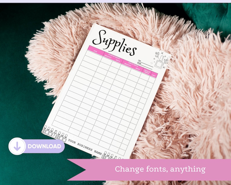 Nail Salon Forms Editable Inventory Management Form Shellac Inventory ...