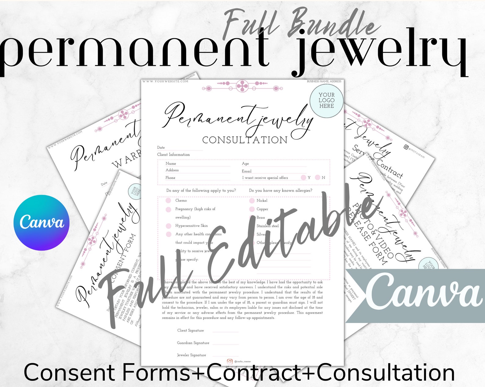Permanent Jewelry Forms Permanent Jewelry Kit Permanent Jewelry ...