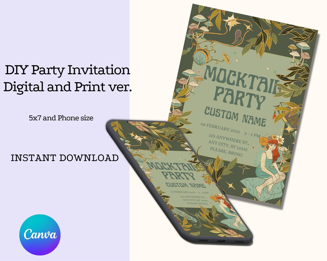 Mushroomgore Aesthetic Party Invitation Cocktail Party Invite Printable ...