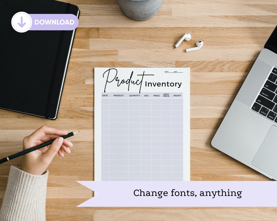 Printable Inventory Tracker, Inventory Sheet, Craft Business Supplies ...