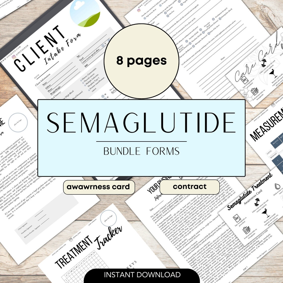 Weight Loss Business Forms Semaglutide Program Ready-to-print Bundle ...