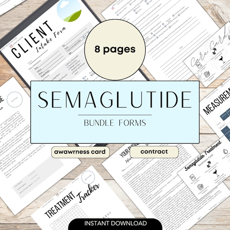 Weight Loss Business Forms Semaglutide Program Ready-to-print Bundle ...