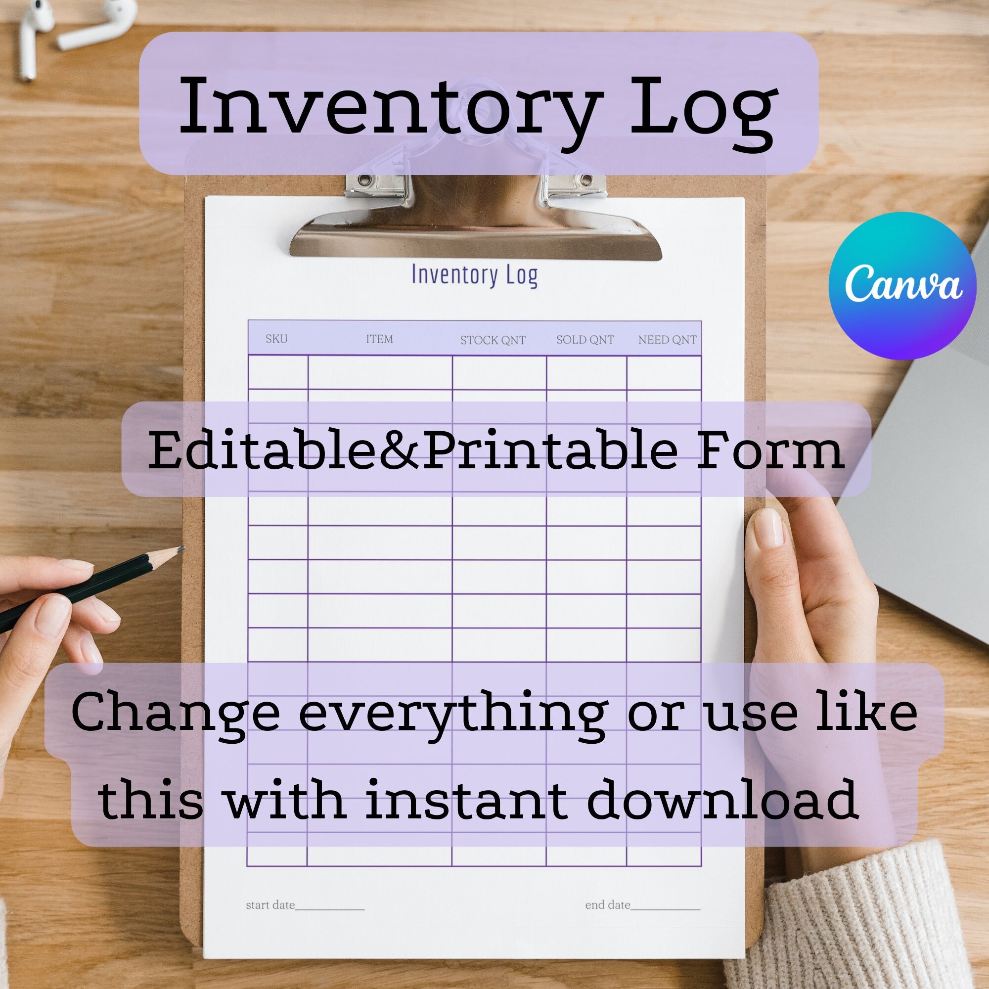 Editable Inventory Management Form Inventory Tracker PDF - Etsy Canada