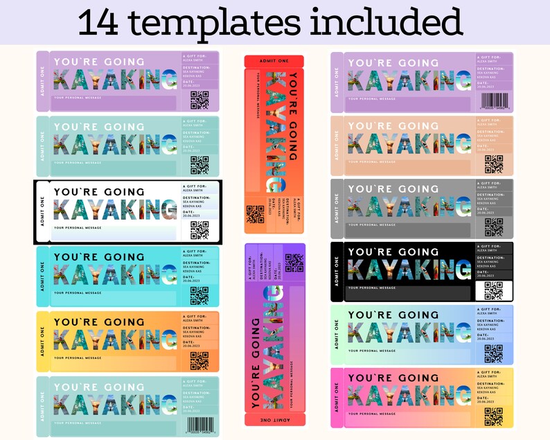 DIY Kayaking Surprise Ticket Happy Birthday Surprise Voucher Extreme ...