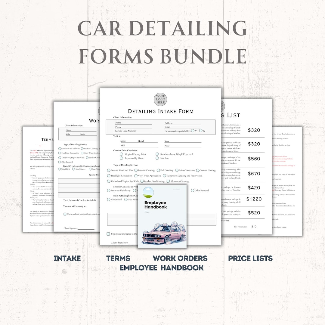 Detailing Business Forms Vehicle Detailing Services Terms and ...