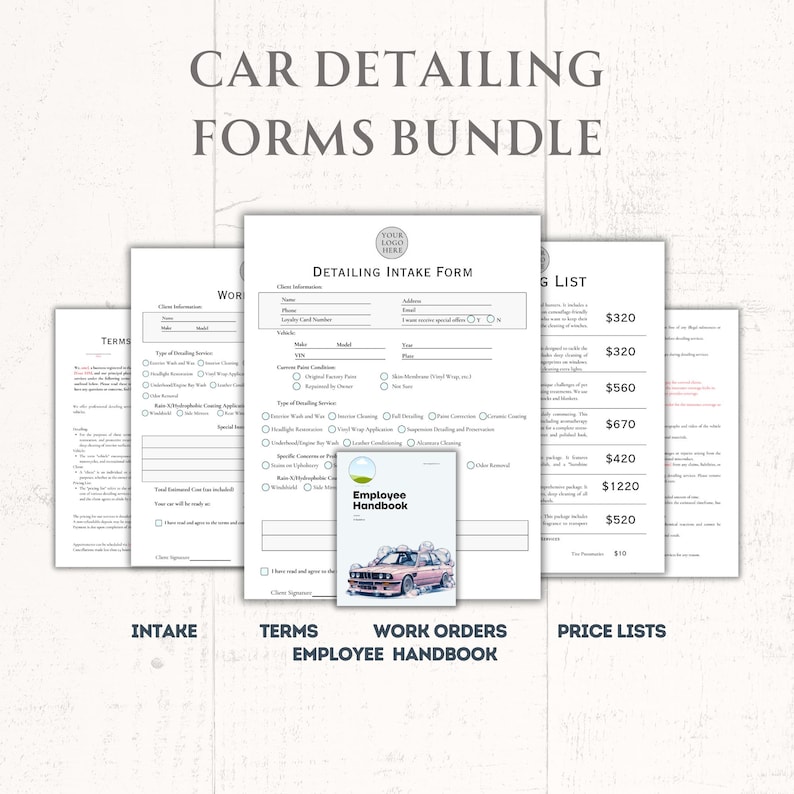 Detailing Business Forms Vehicle Detailing Services Terms and ...