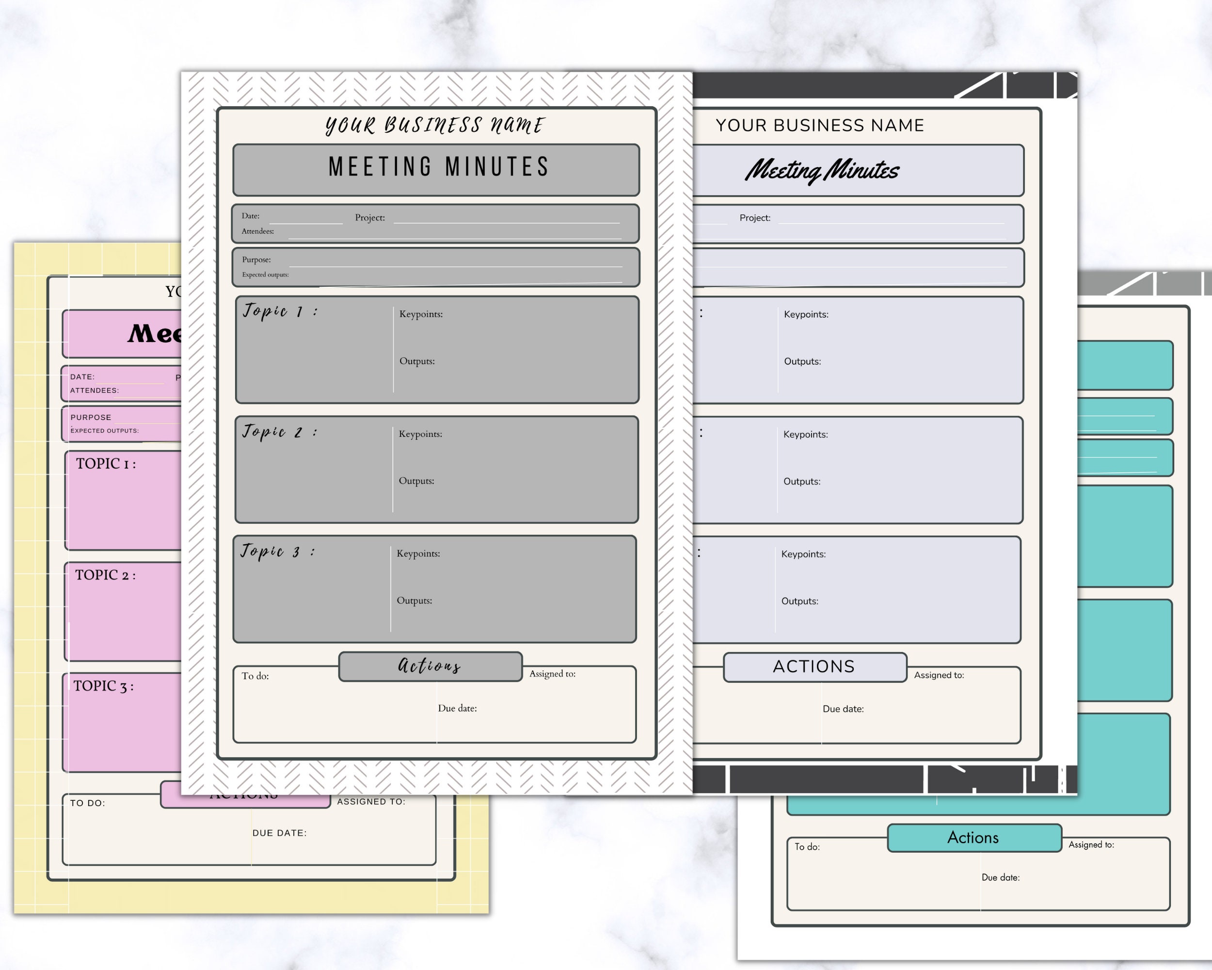 Meeting Notes Template US Letter Printable Agenda Digital Download for ...