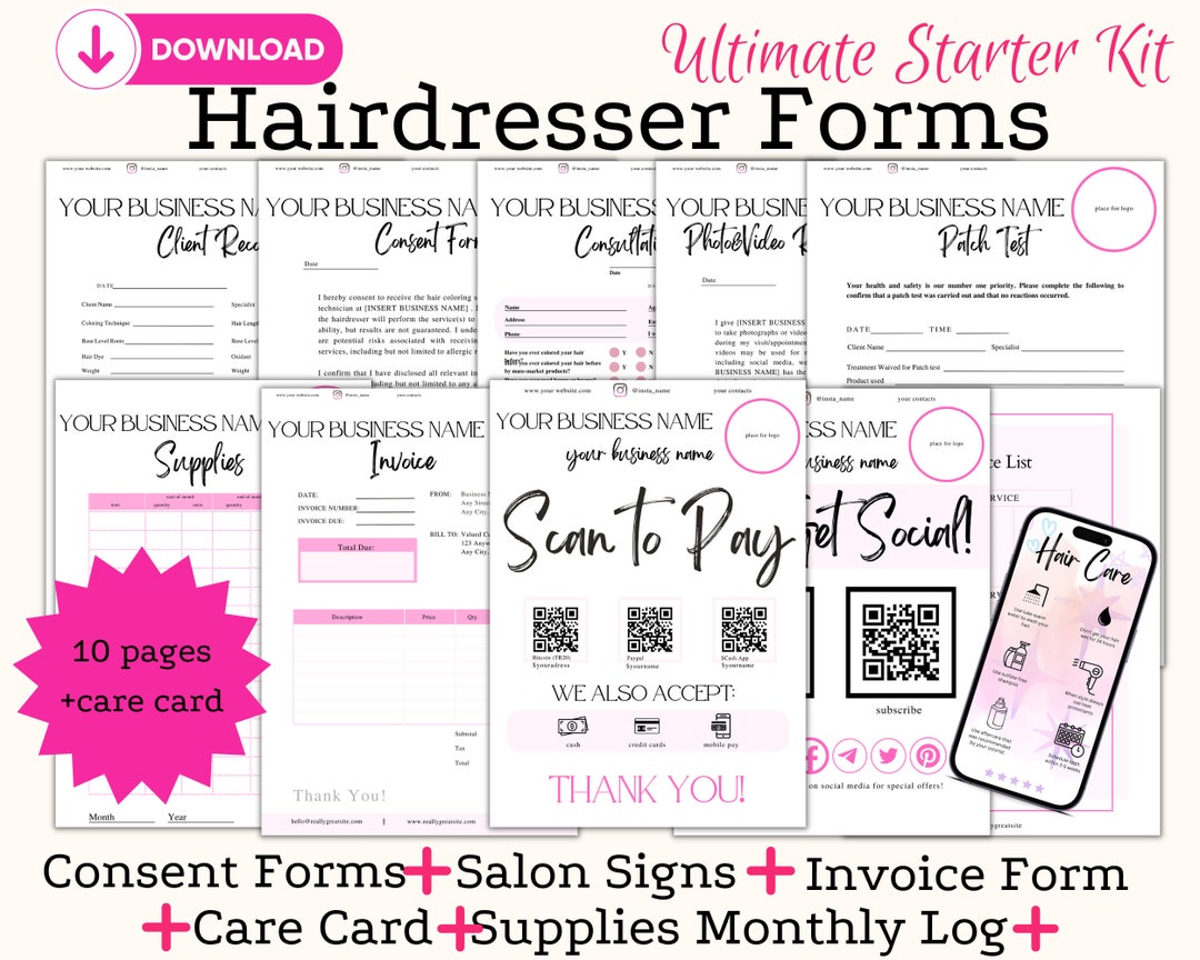 Hairdresser Consent Form Hair Client Record Form Test Patch - Etsy