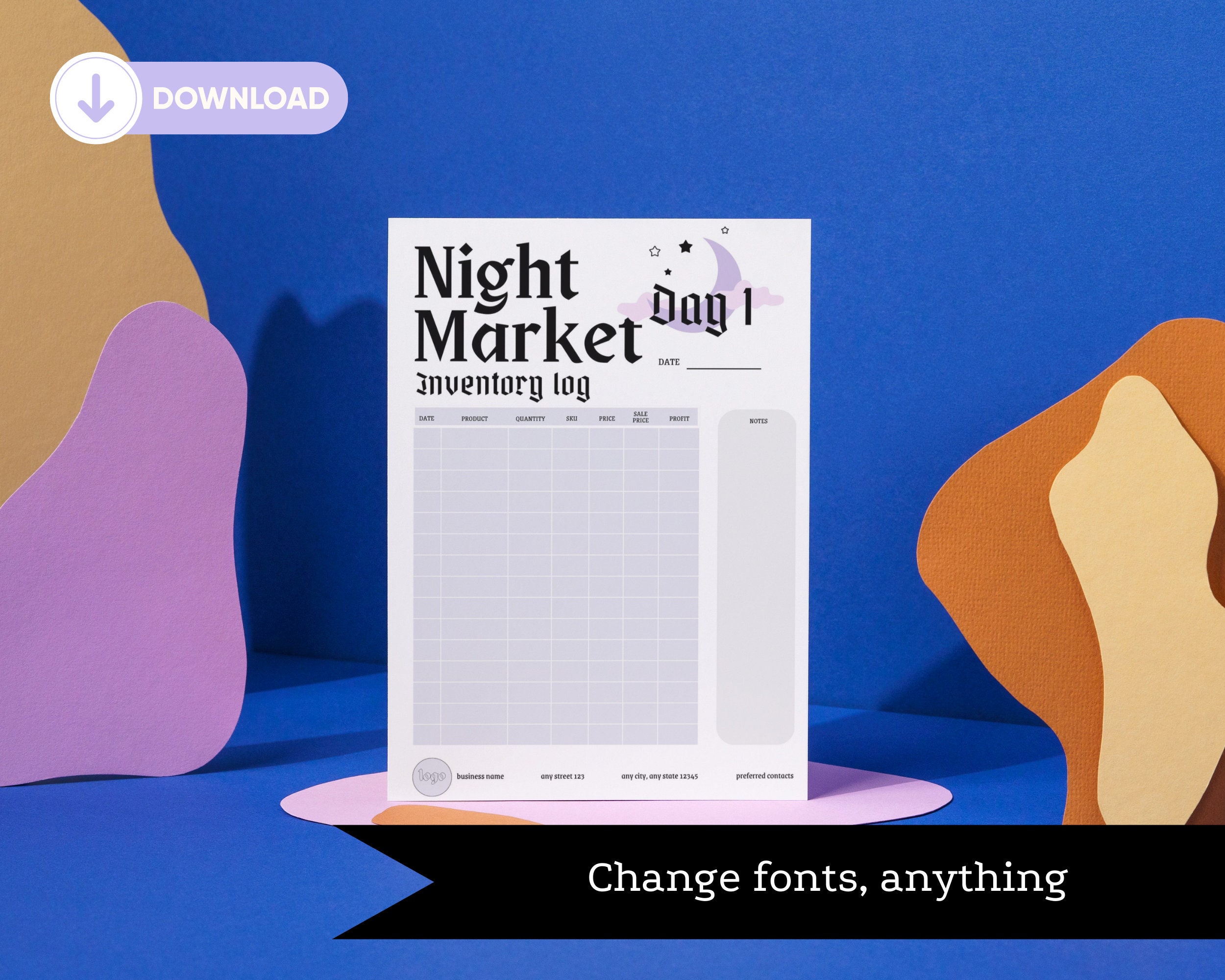 Printable Inventory Tracker Summertime Events Pop-up Store Tracker ...