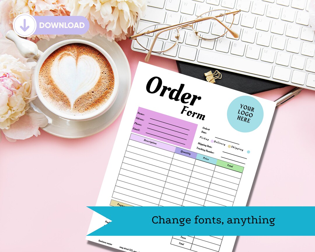 Custom Order Form Template Purchase Order Template Order Form Editable ...