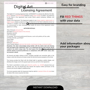Digital Art Licensing Agreement Digital Artist Copyright Forms Artwork ...