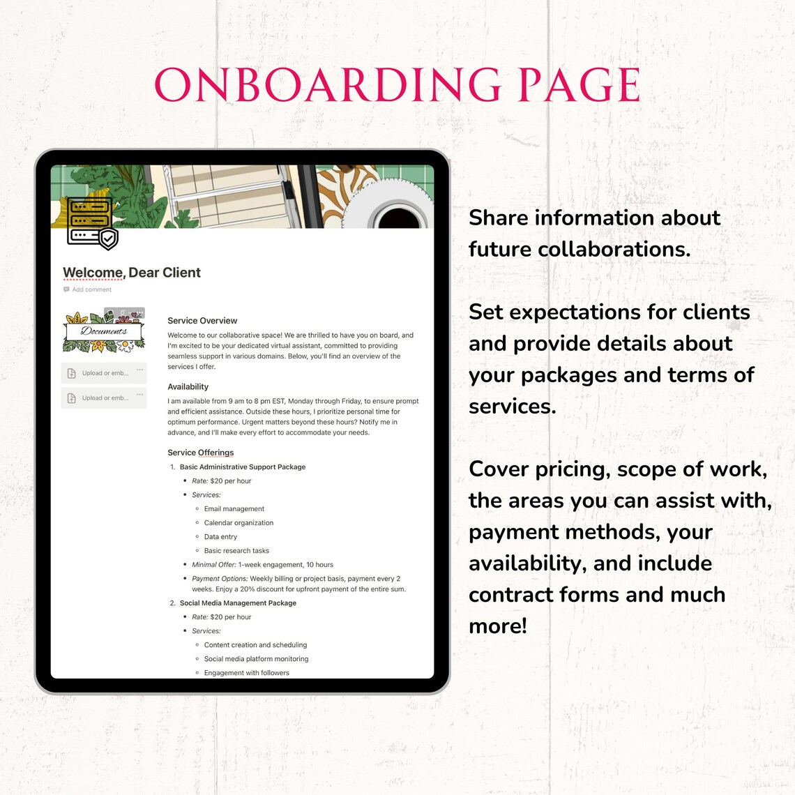 Virtual Assistant Notion Client Portal Customer Support Virtual Assistant Toolkit Virtual ...