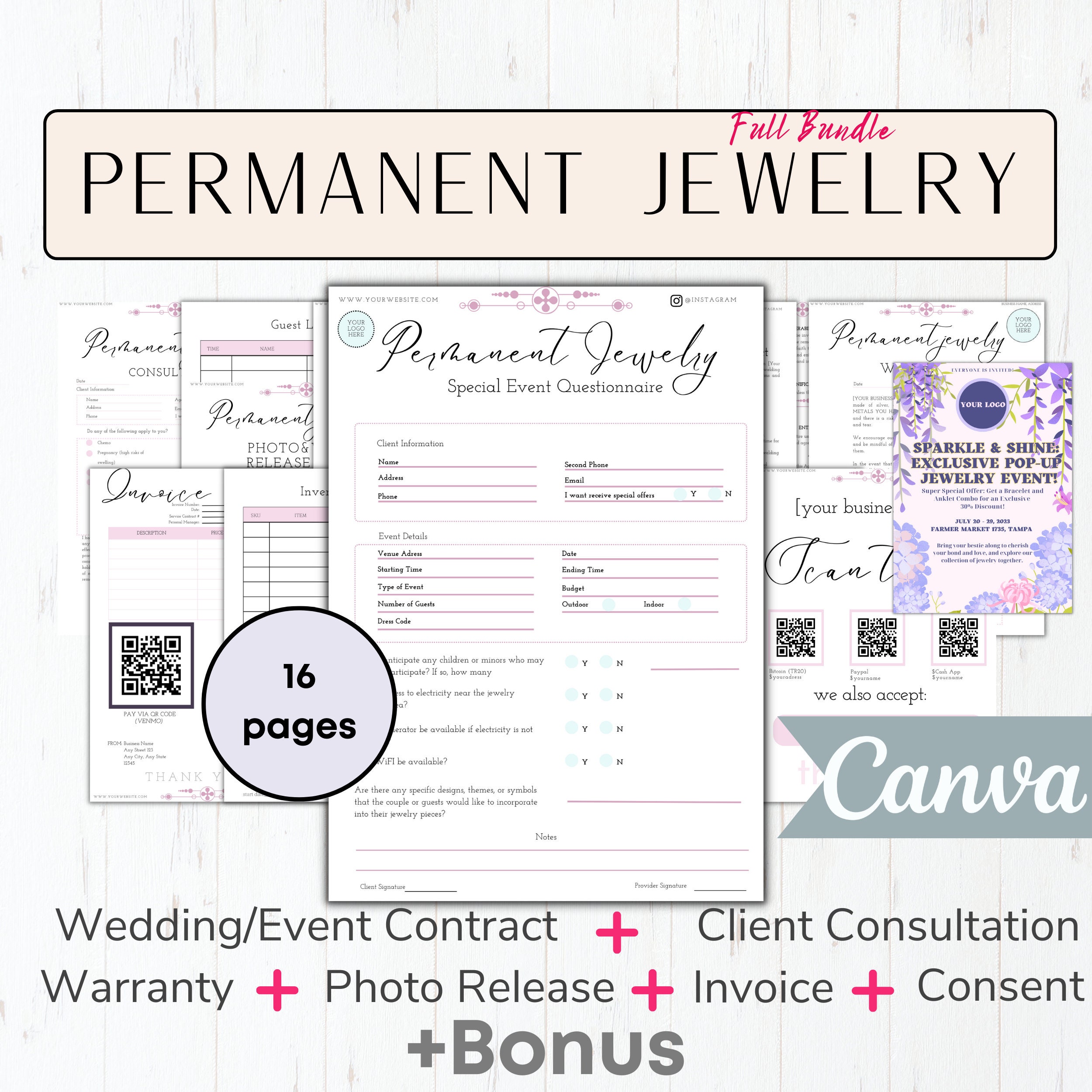 Permanent Jewelry Forms Permanent Jewelry Kit Permanent Jewelry ...