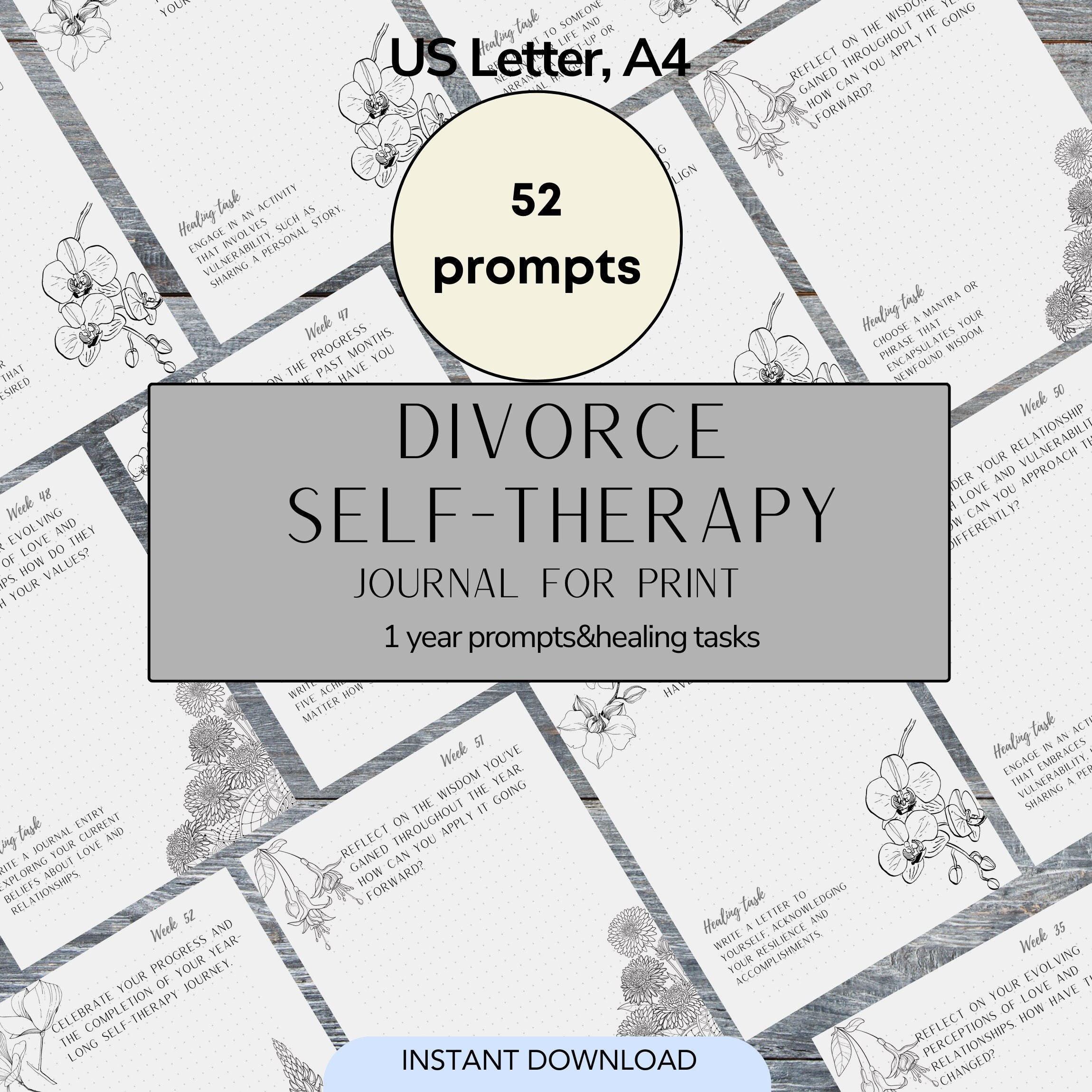 Divorce Therapy Journal: Healing & Coping Prompts (digital Download) - Etsy