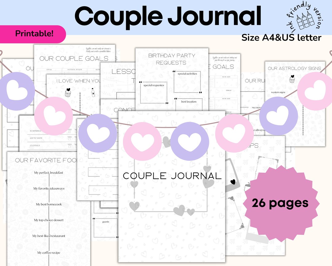 Couple Journal Couple Planner Printable Planner Gender-neutral ...