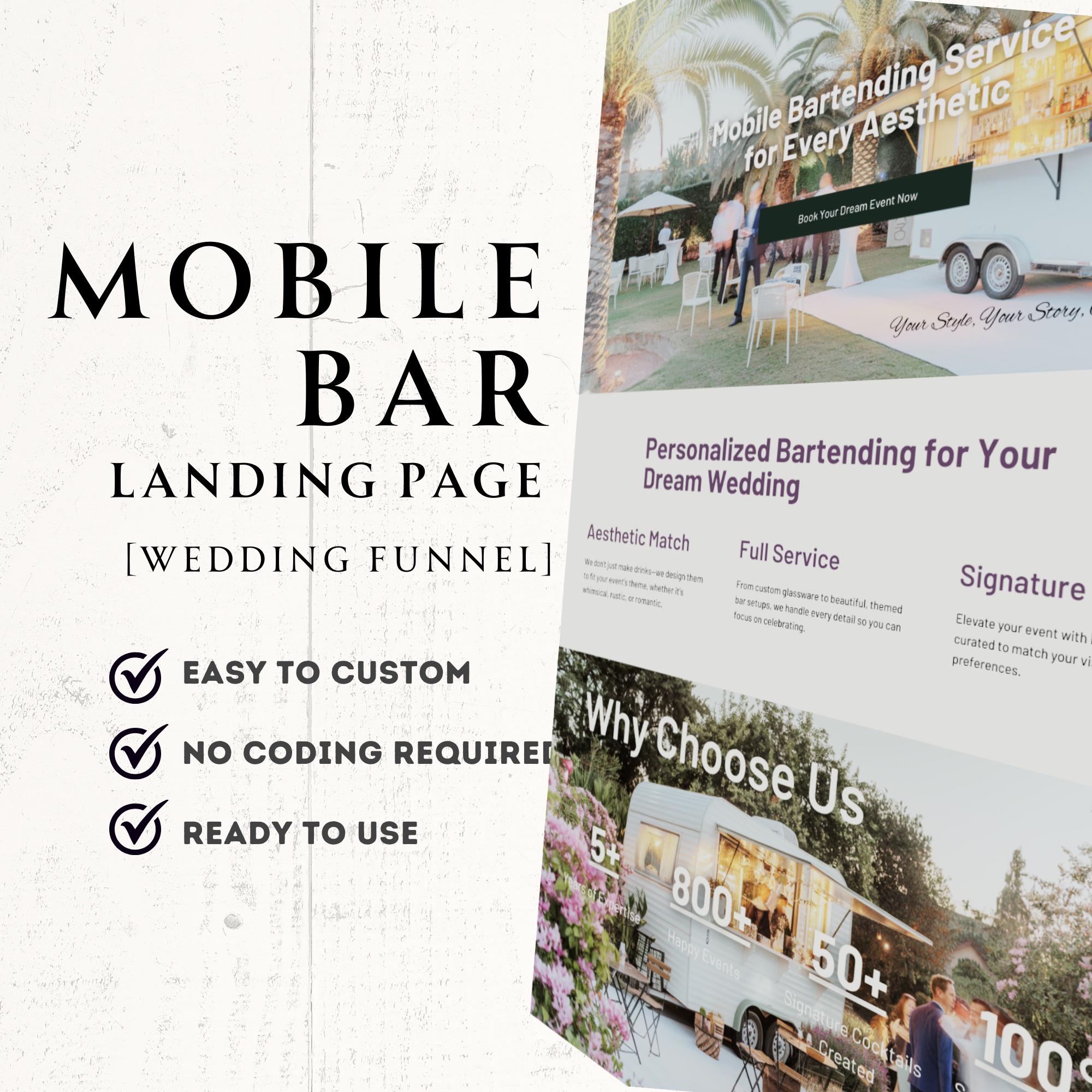 Canva Website Template Mobile Bar Wedding Landing Page Mobile ...