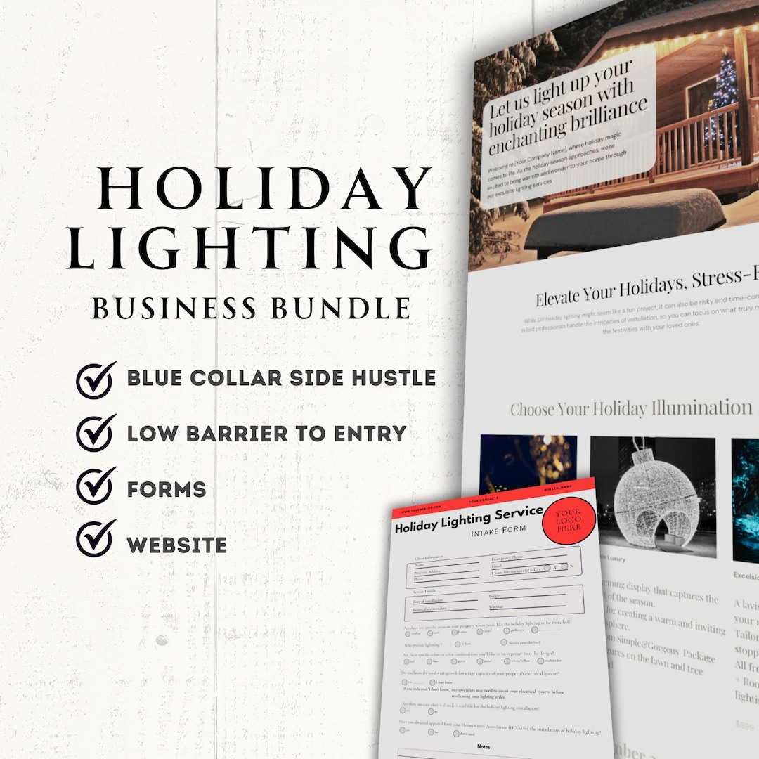 Holiday Lighting Business Kit No Code Website Holiday Lighting Startup ...