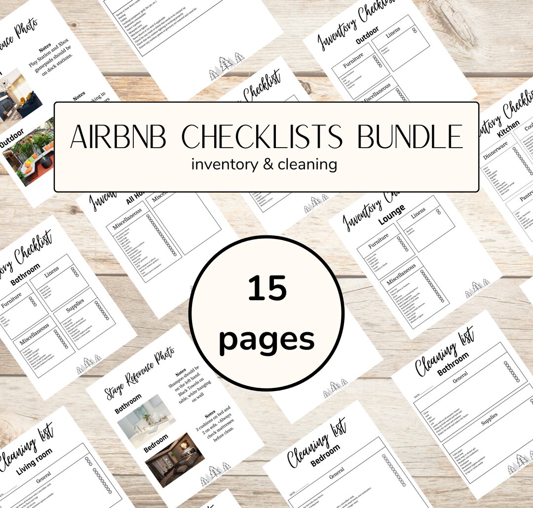 Airbnb Checklist Template Bundle Editable Airbnb Home Inventory ...