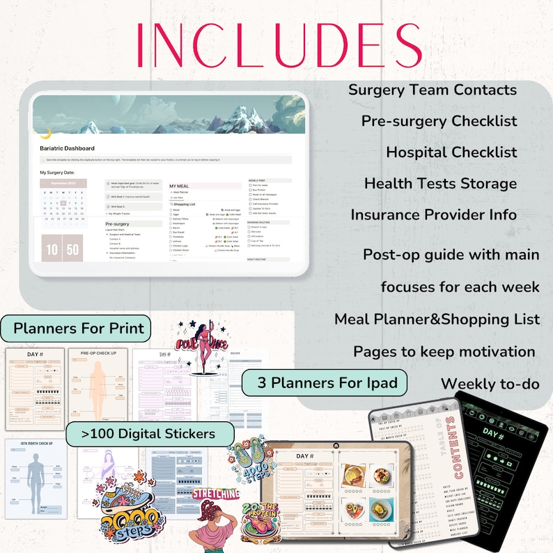 Bariatric Surgery Bundle Bariatric Digital Planner Gastric Bypass ...
