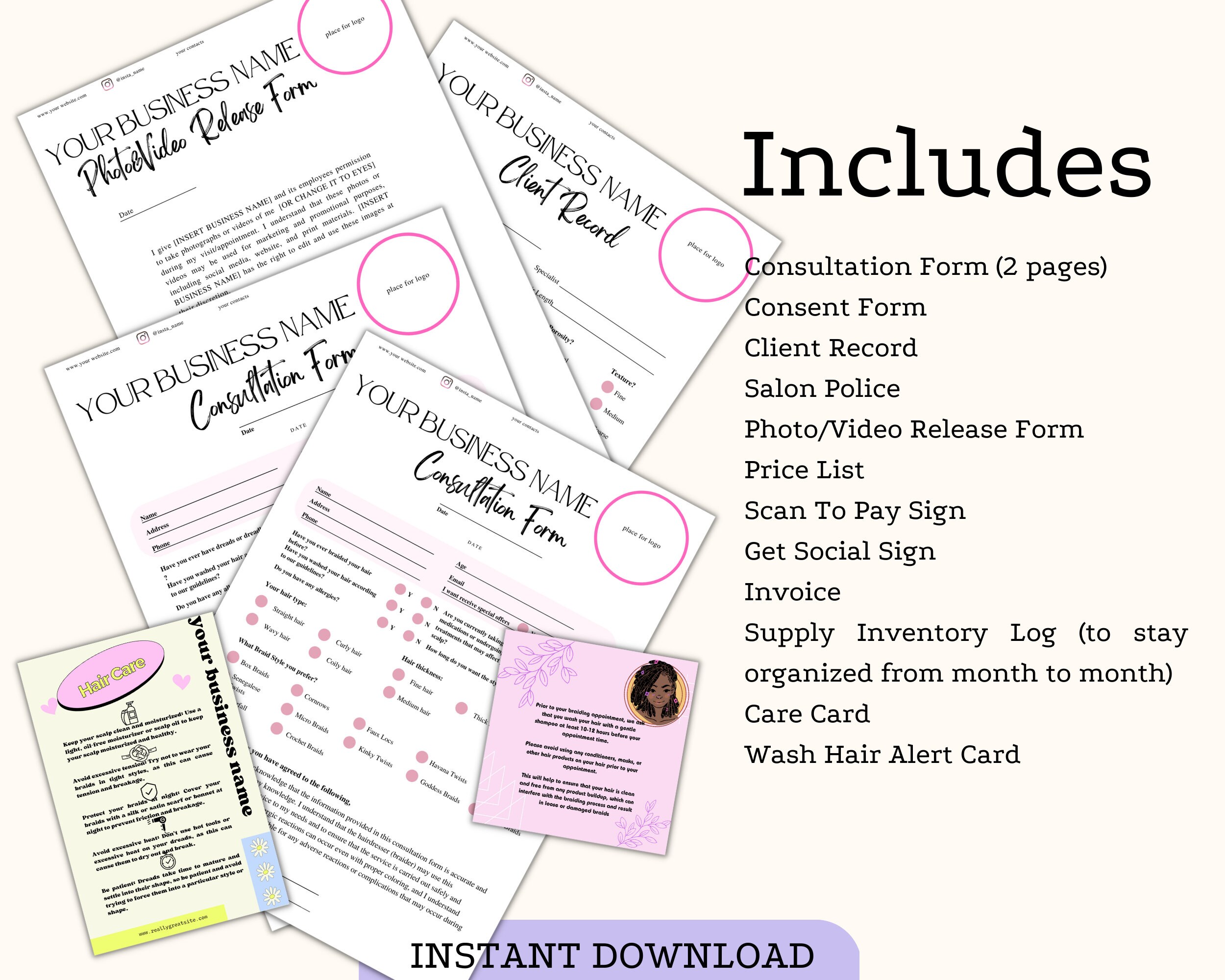 Braids Hair Salon Policies Salon Cancellation Policy Hair Client Intake ...