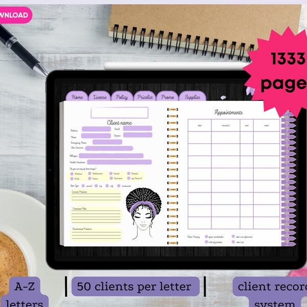 Esthetician Client Record Form - Etsy