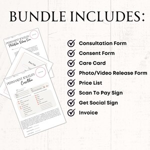 Permanent Jewelry Business Starter Kit Permanent Jewelry Consent Forms ...