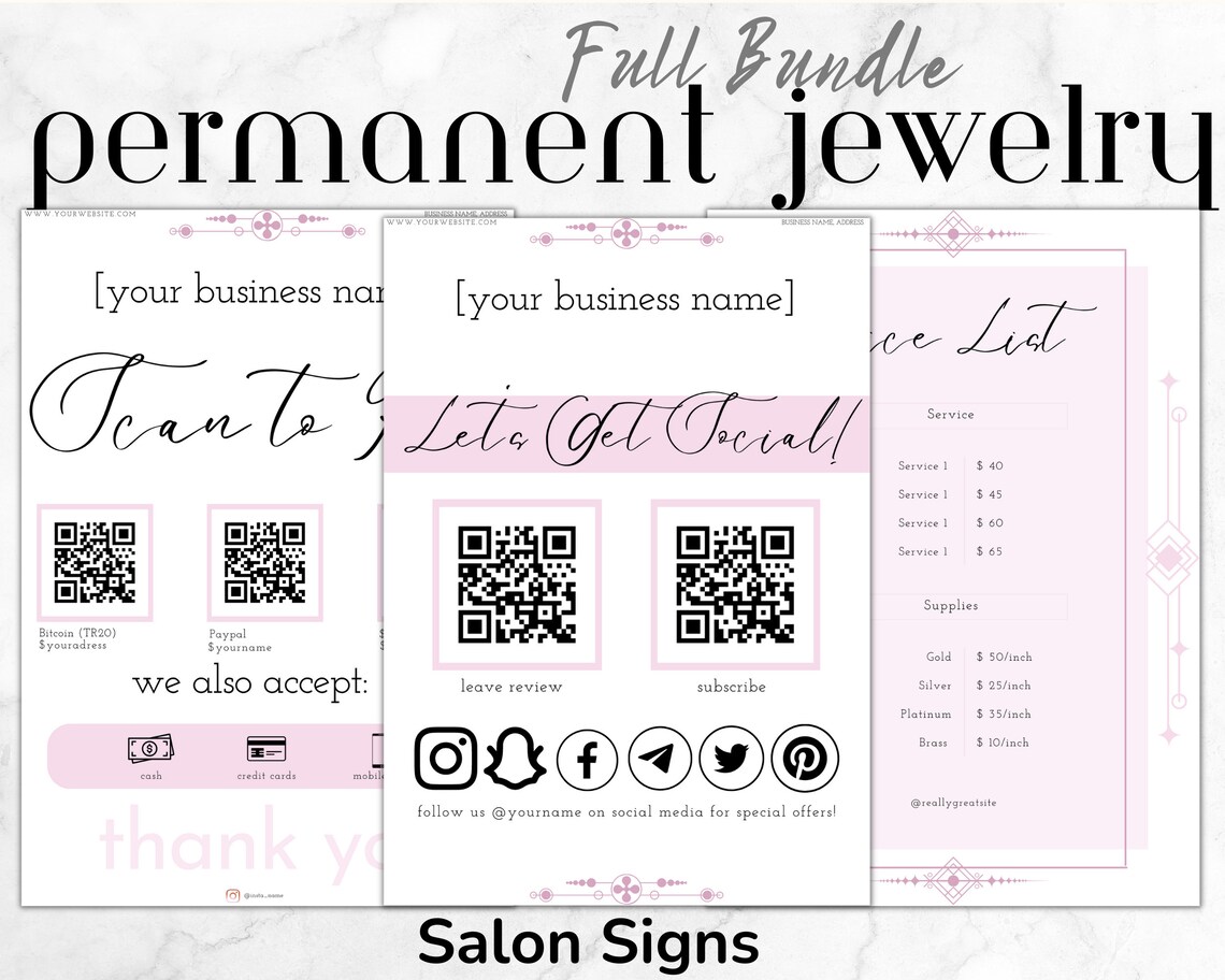 Permanent Jewelry Forms Permanent Jewelry Kit Permanent Jewelry ...