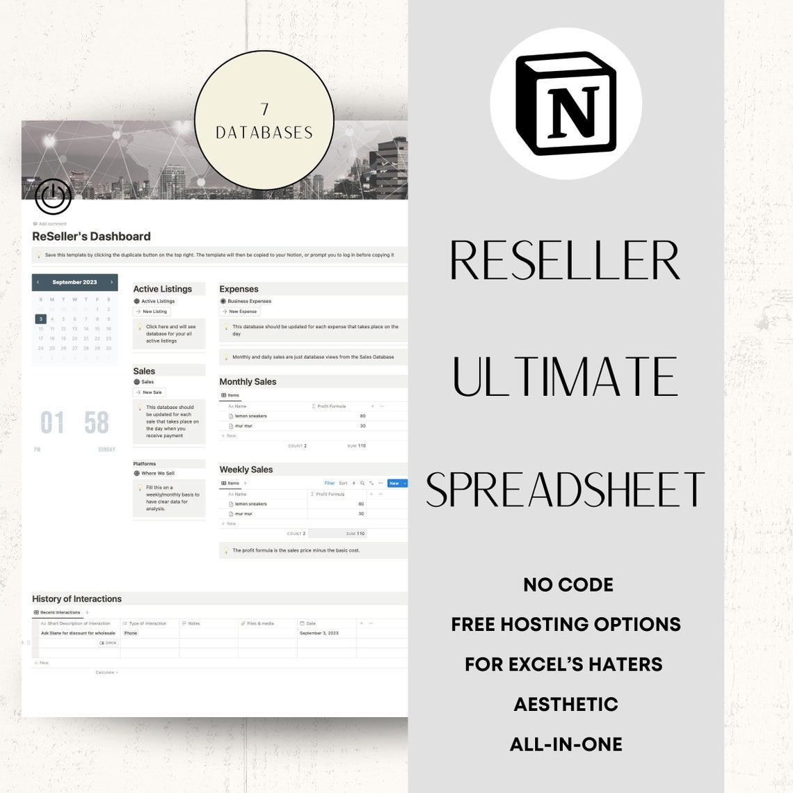 Ultimate Reseller Template Reseller Inventory Tracker Reseller Notion ...