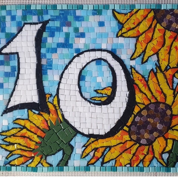 Mosaic House Number - Etsy