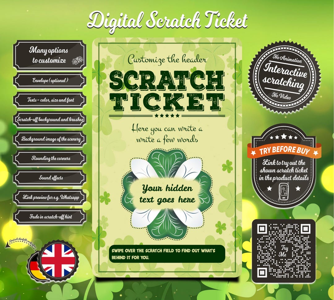 Customizable Digital Scratch Ticket - Ecards Scratch off Card ...