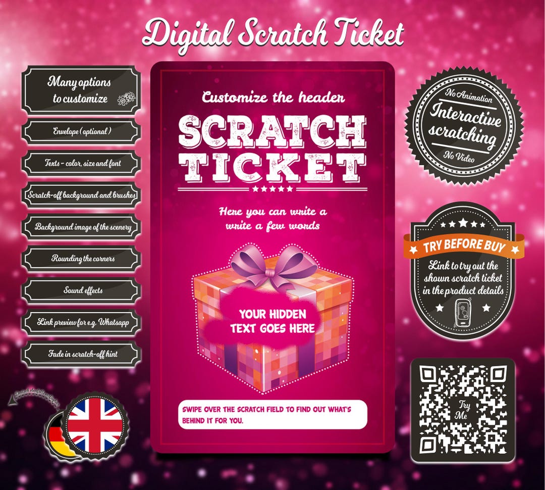 Customizable Digital Scratch Ticket - Ecards Scratch off Card ...