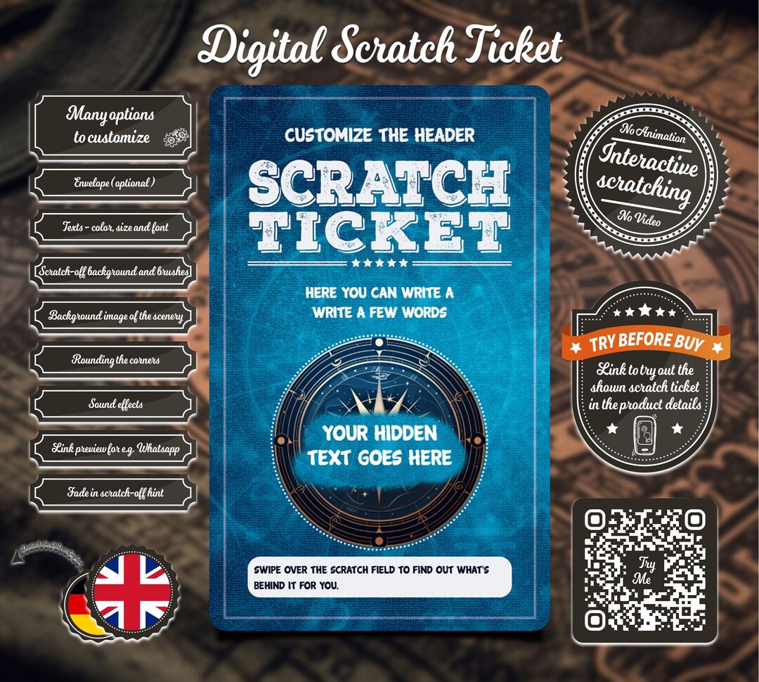 Customizable Digital Scratch Ticket - Ecards Scratch off Card ...