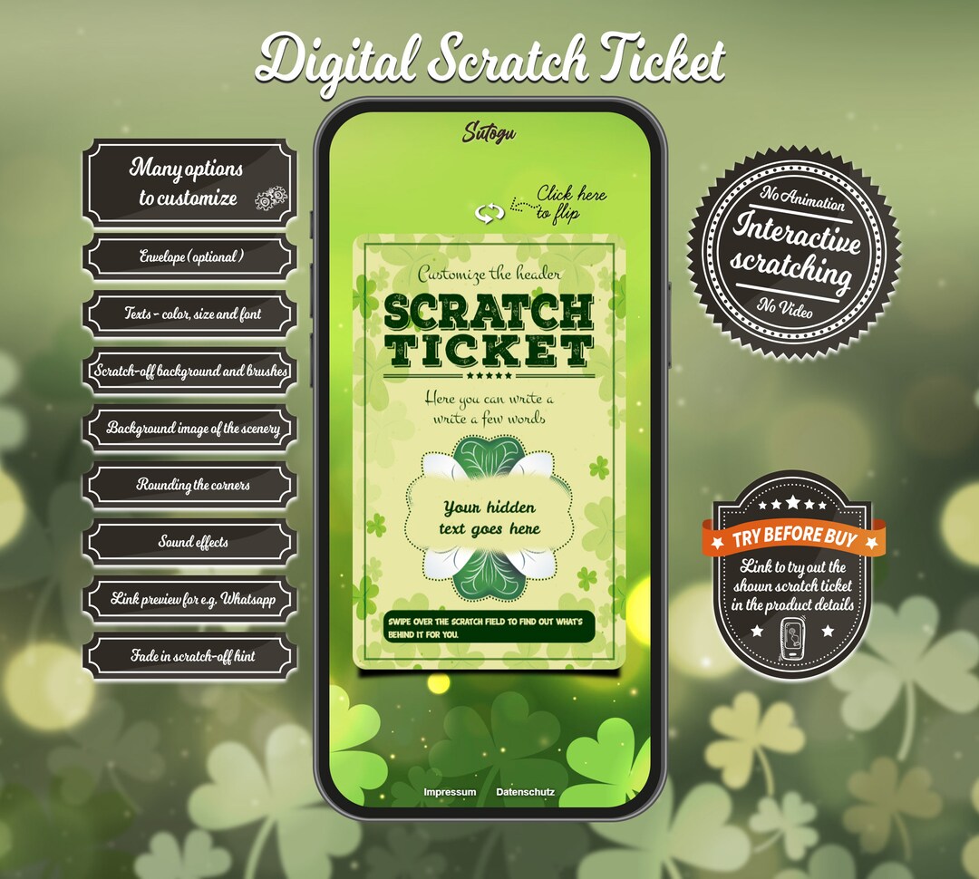 Customizable Digital Scratch Ticket Ecards Scratch off Card ...
